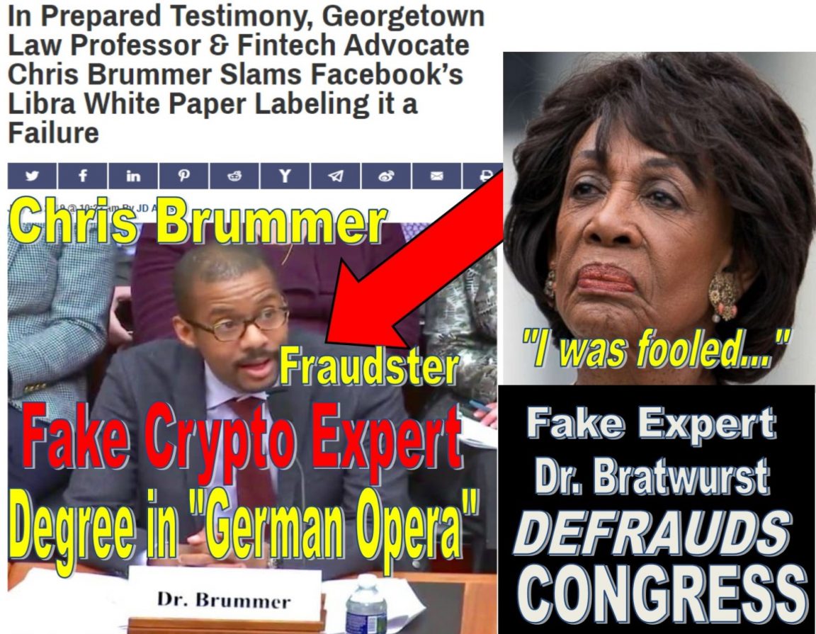Blasting Facebook Libra, Fake Crypto Fintech Expert Chris Brummer Defrauds Congress, Legendary ...