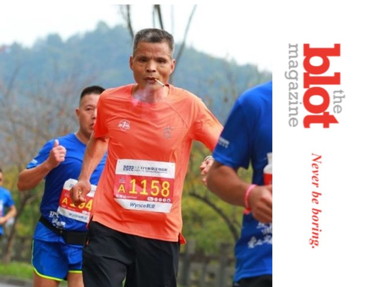Uncle Chen Runs, Finishes Marathon While Chain Smoking